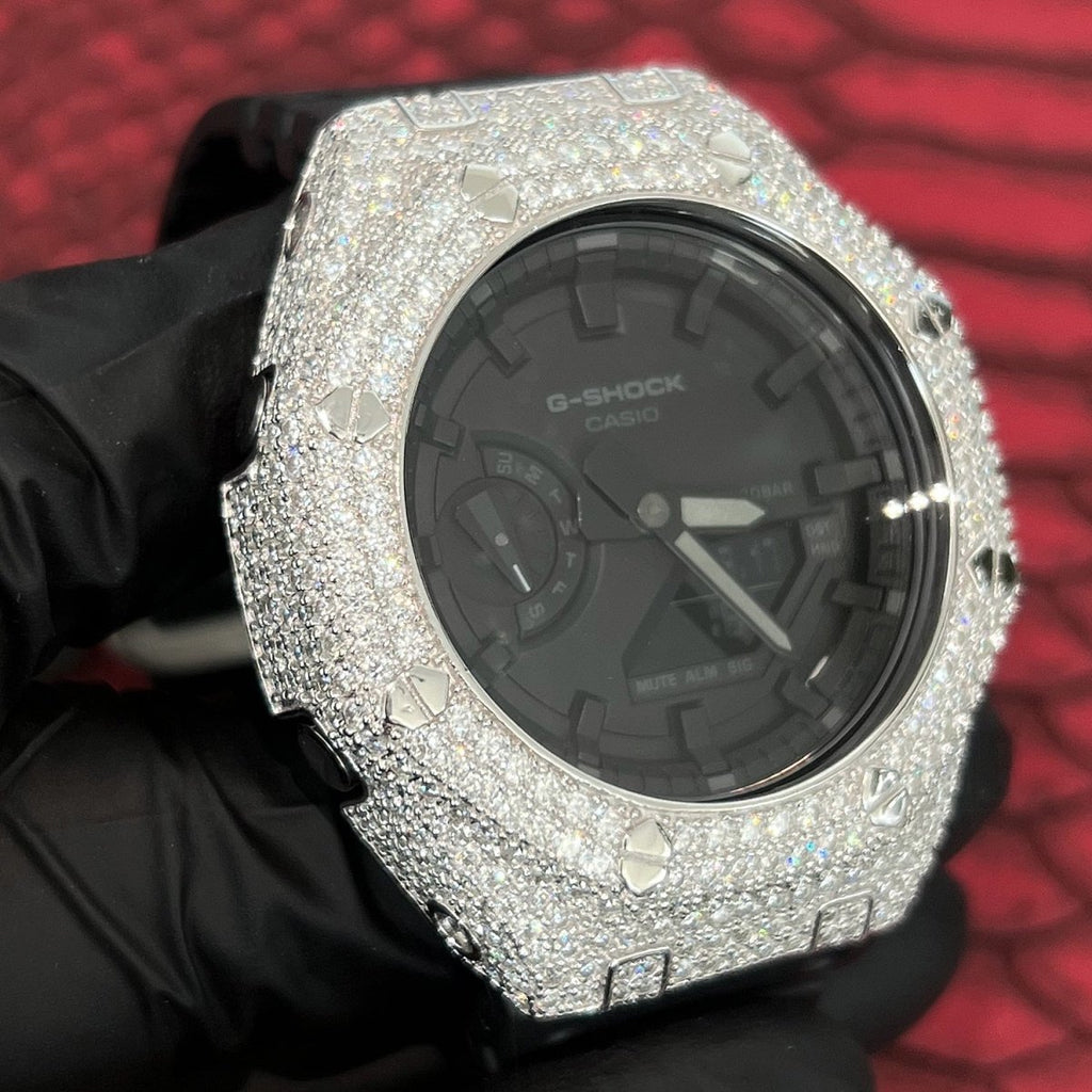 Moissanite Bust Down G Shock Watch - 7.75 Carat Sparkle – JewelryFresh