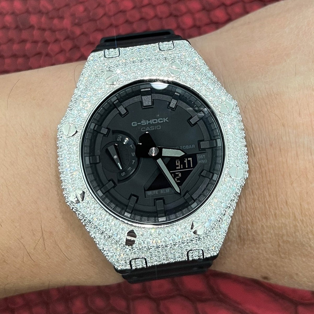 Moissanite Bust Down G Shock Watch - 7.75 Carat Sparkle – JewelryFresh