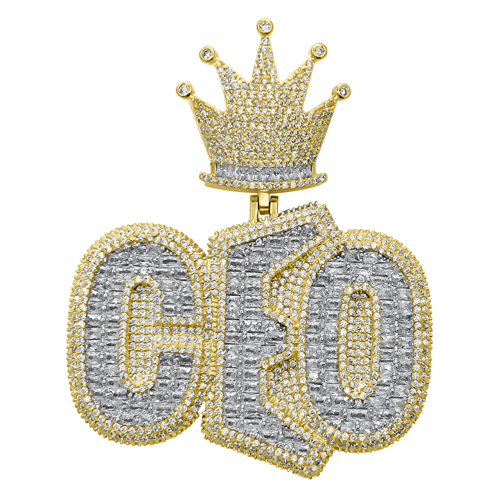 Gold Iced Out Baguette CEO Pendant – JewelryFresh