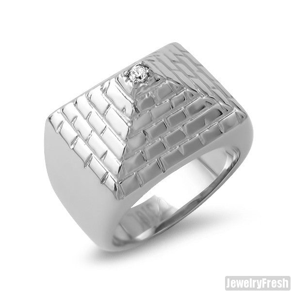 Stainless Steel Polished Pyramid Ring – JewelryFresh